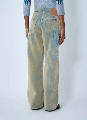 Acne Studios Flocked Denim Jeans - Blue