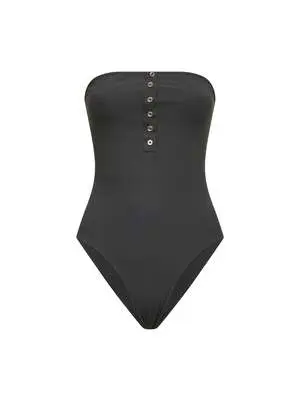 TOTEME Ribbed Stretch Jersey Strapless One-piece Swimsuit - Multicolor