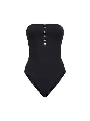 TOTEME Ribbed Stretch Jersey Strapless One-piece Swimsuit - Multicolor