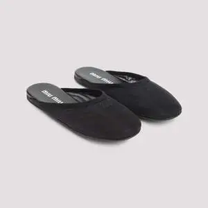 Miu Miu Embroidered Logo Slip-on Shoes