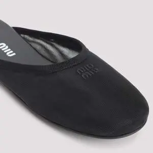 Miu Miu Embroidered Logo Slip-on Shoes