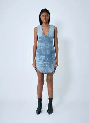 DIESEL® Sleeveless V-neck Denim Dress - Blue