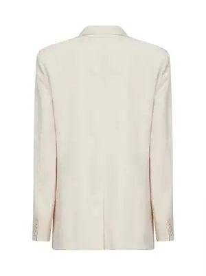 Isabel Marant Étoile Ecru Fluid Crepe Double-breasted Blazer - Multicolor