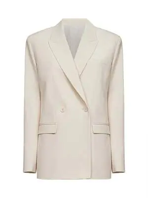 Isabel Marant Étoile Ecru Fluid Crepe Double-breasted Blazer - Multicolor