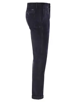 FAY Slim Corduroy Trousers - Blue