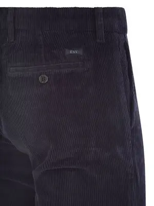 FAY Slim Corduroy Trousers - Blue