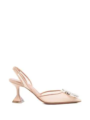 Amina Muaddi Begum Embellished Slingback Pumps - Multicolor