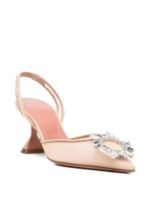 Amina Muaddi Begum Embellished Slingback Pumps - Multicolor