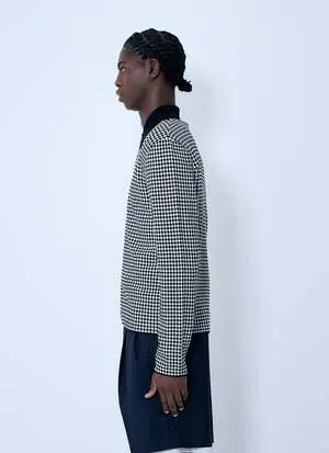 JIL SANDER Houndstooth Zip-up Shirt - Gray