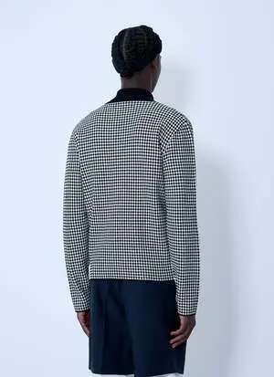 JIL SANDER Houndstooth Zip-up Shirt - Gray
