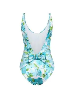 Chloé Aqua Flower-print Lycra One-piece Swimsuit - Multicolor