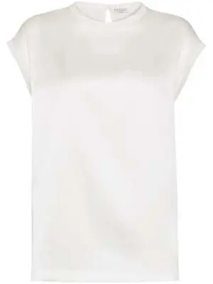 Brunello Cucinelli BRUNELLO CUCINELLI Silk Short Sleeve Top Multicolor