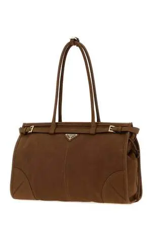 Prada Nabuk Large Bonnie Shopping Bag - Brown