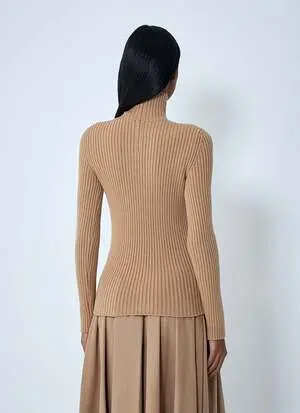 Max Mara Ribbed Knit Turtleneck Sweater