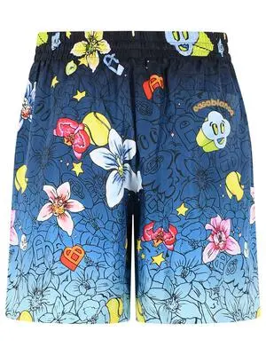 Casablanca Silk Printed Shorts - Blue