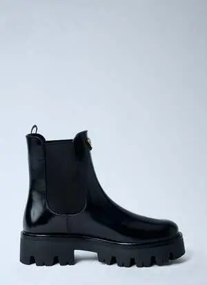 Prada Logo Plaque Chelsea Boots