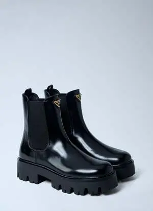 Prada Logo Plaque Chelsea Boots