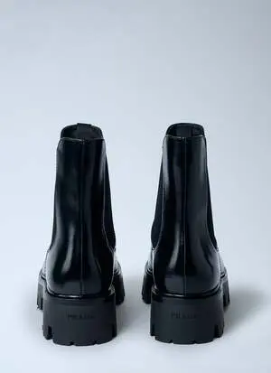 Prada Logo Plaque Chelsea Boots