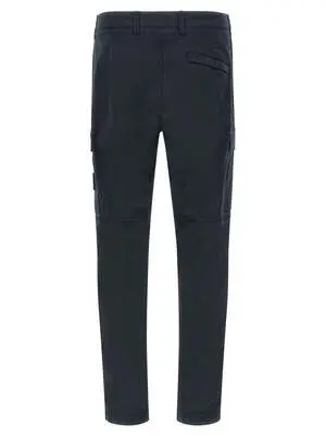 Stone Island Garment-dyed Stretch Cotton Twill Cargo Pants - Blue