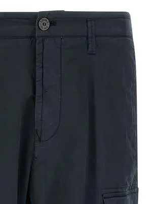 Stone Island Garment-dyed Stretch Cotton Twill Cargo Pants - Blue