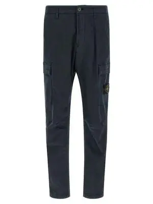 Stone Island Garment-dyed Stretch Cotton Twill Cargo Pants
