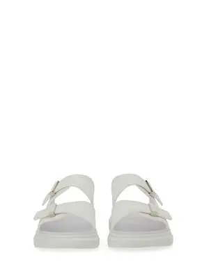 Alexander McQueen Hybrid Double Buckle Sandal - Silver