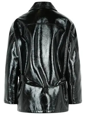 COURREGES Vinyl Cotton Blend Jacket - Black