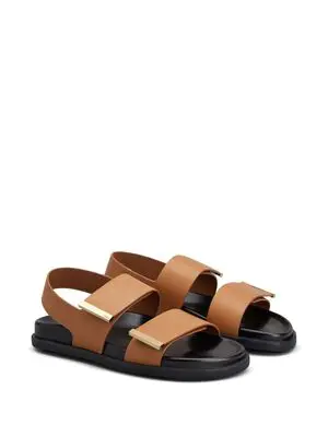 TOD'S Leather Slingback Sandals With Touch-strap Fastening