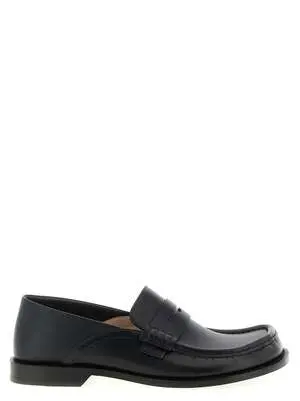 Loewe Campo Flap Back Loafers In Waxed Calf Leather