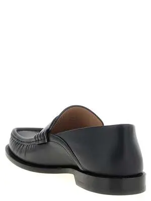 Loewe Campo Flap Back Loafers In Waxed Calf Leather