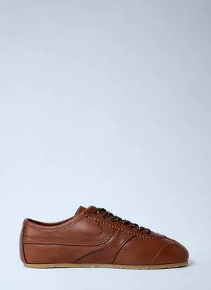 Dries Van Noten Leather Sneakers With Suede Trim - Multicolor