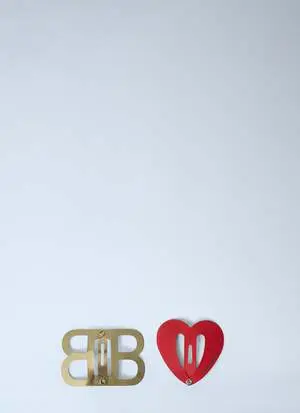 Balenciaga Set Of Two Bazr Lov Bb Hair Clips - Red
