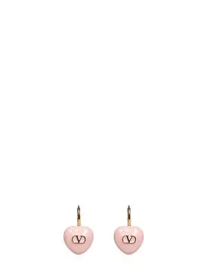 Valentino Garavani Enamel Heart Hoop Earrings - Multicolor