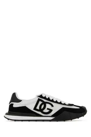 Dolce & Gabbana Two-tone Canvas And Suede Dg Athletic Sneakers