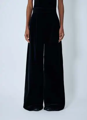 Max Mara Tailored Wide-leg Velvet Pants