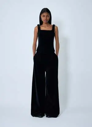 Max Mara Tailored Wide-leg Velvet Pants