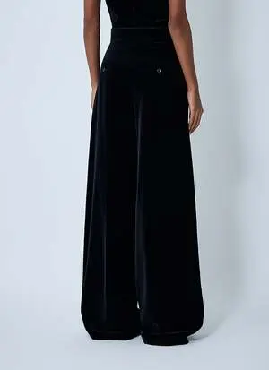 Max Mara Tailored Wide-leg Velvet Pants