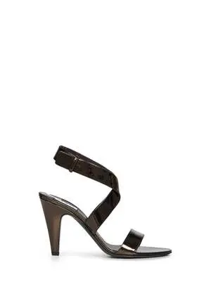 Alaïa Brun Metal Mirror-effect Leather Cone Sandals