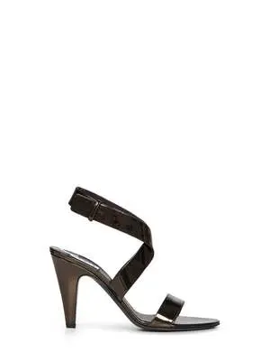 Alaïa Brun Metal Mirror-effect Leather Cone Sandals - Multicolor