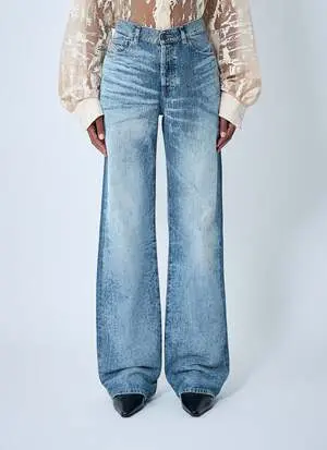 DIESEL® 1971 D-sent Wide-leg Distressed Jeans - Blue