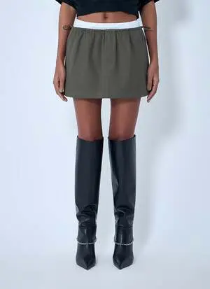 Alexander Wang Elasticated Waist Mini Skirt - Green