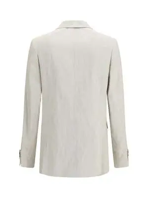 Dries Van Noten Barry Blazer In A Cotton And Linen Herringbone Blend