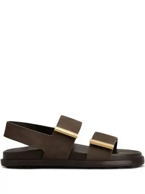 TOD'S Leather Slingback Sandals With Bar Detail - Multicolor