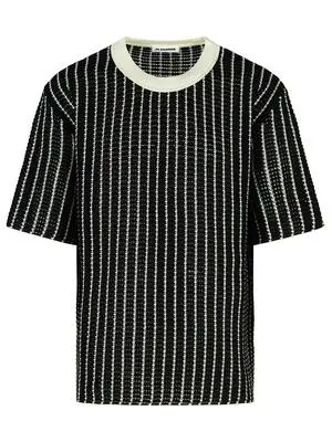 JIL SANDER Crochet' Cotton T-shirt - Black