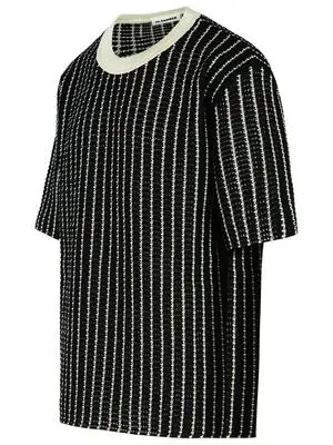 JIL SANDER Crochet' Cotton T-shirt - Black