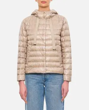 Herno Down Jacket With Hood And Drawstring Detail - Multicolor