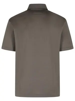 Zegna Dark Taupe Cotton Polo Shirt - Gray