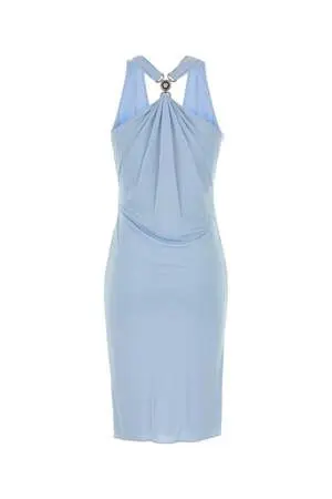 Versace Light Jersey Dress With Embellishment