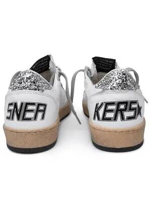 GOLDEN GOOSE Superstar Leather Sneakers With Glitter Star Detail