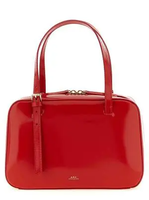 A.p.c. Virginie Box Smooth Leather Handbag - Red